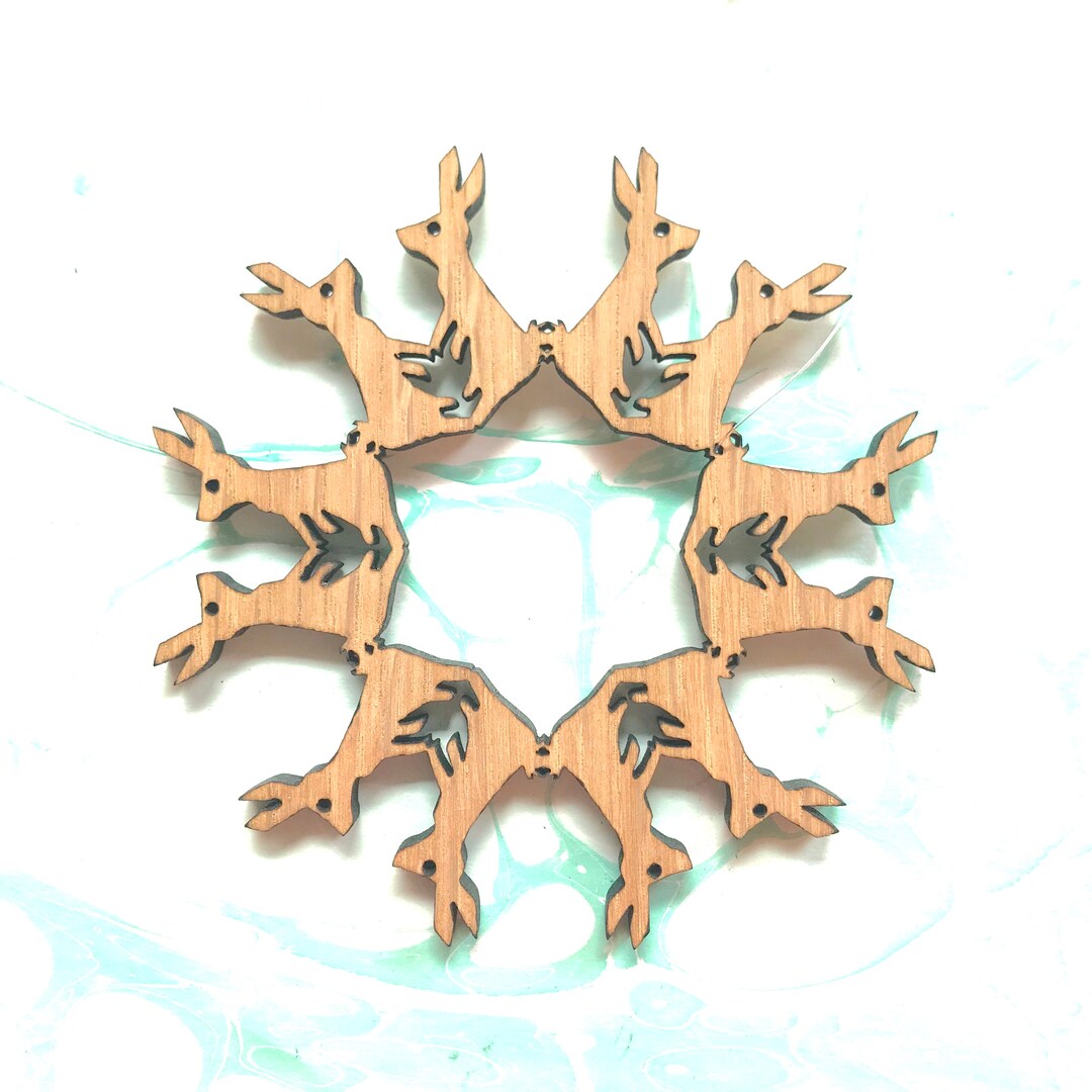 Bunny Snowflake Ornament - Etsy