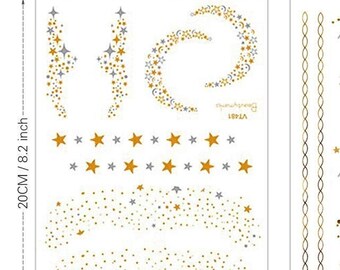 Gold Star Face Stickers - Etsy