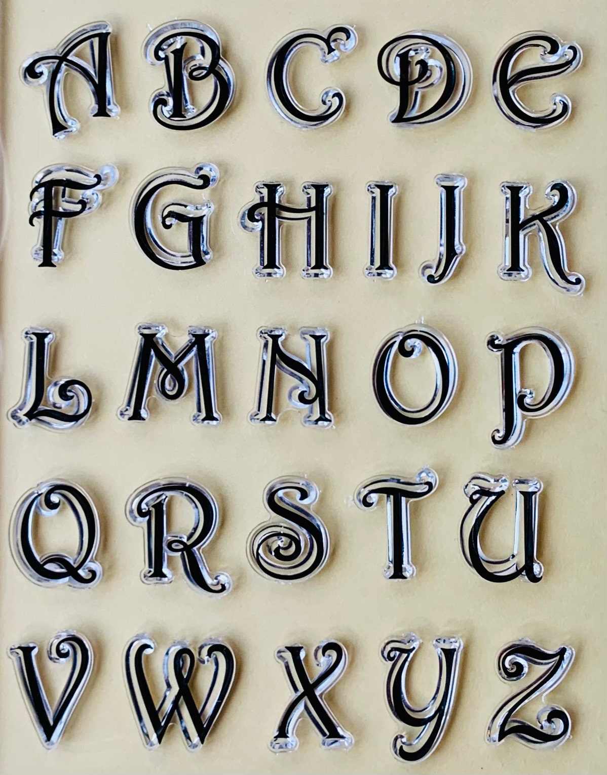 Alphabet Cursive Letters Clear Silicone Stamps DIY Embossing - Etsy