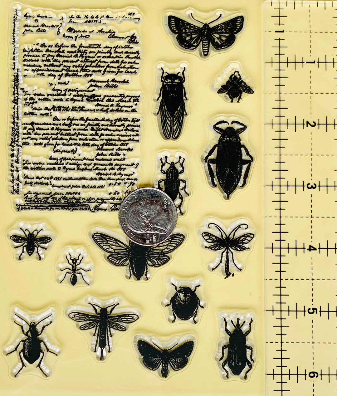 Bug Bugs Beetle Fly Ant Butterfly Bee Dragonfly Clear Stamp / Silicone ...