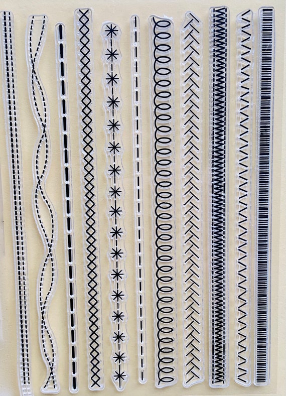 Sewing Stitch Stitching Border Thread Clear Silicone Stamps - Etsy