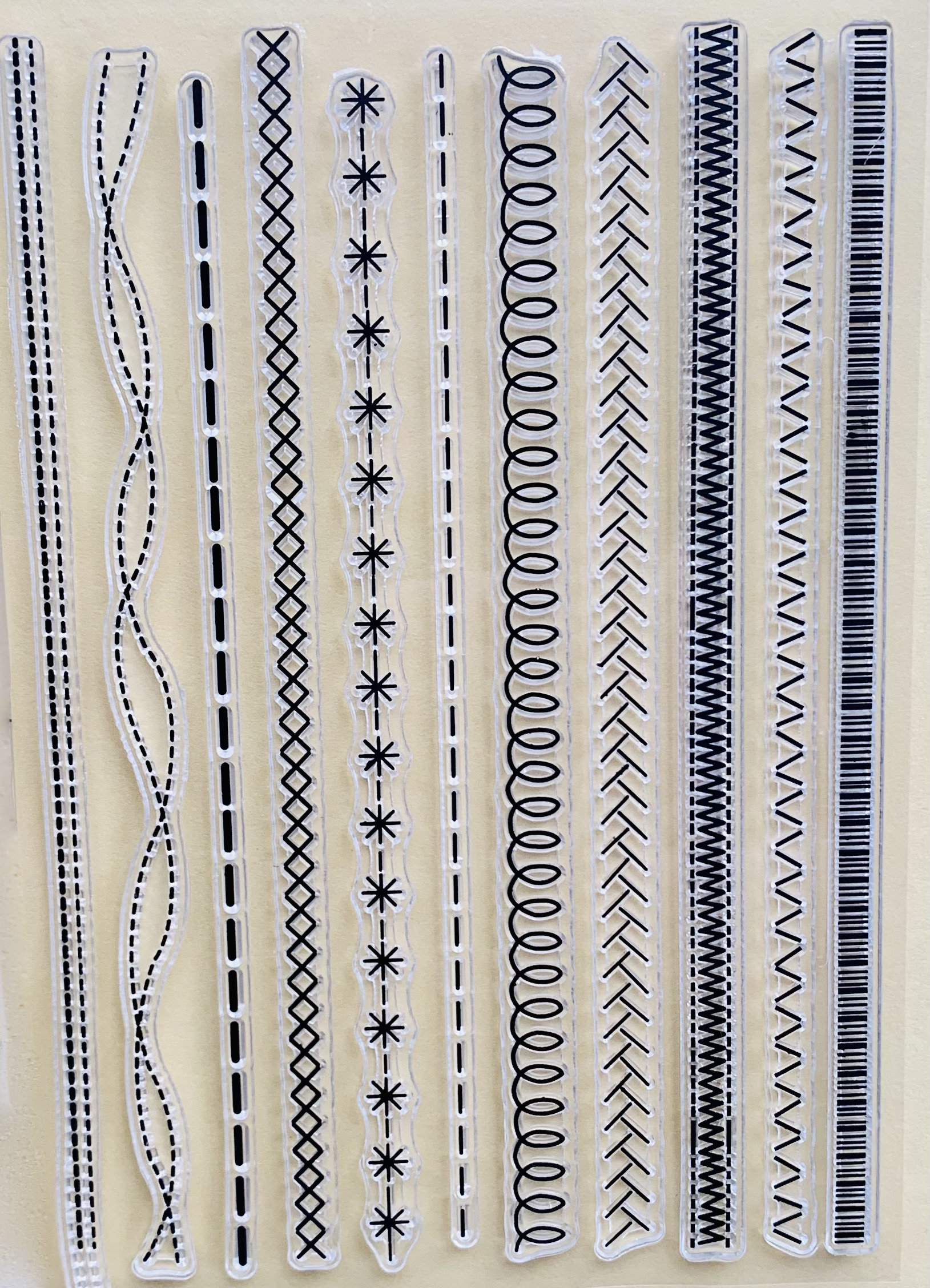 Sewing Stitch Stitching Border Thread Clear Silicone Stamps | Etsy