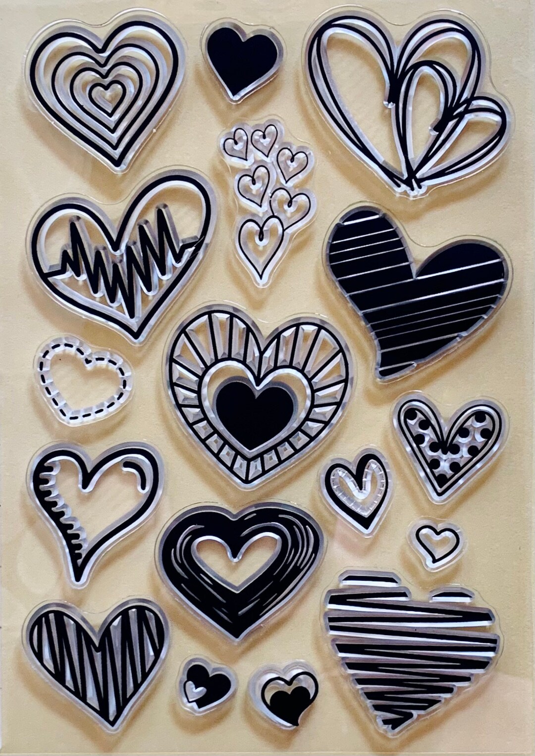 Heart Stamp Set / Love Hearts Valentine / Clear Stamp - Planner ...
