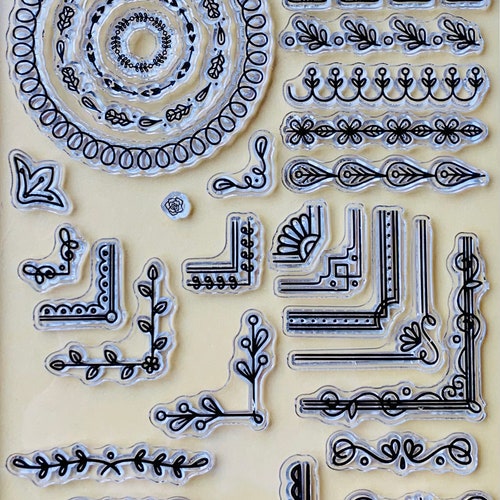 Borders Corners Ornate Circles Clear Silicone Stamps DIY - Etsy
