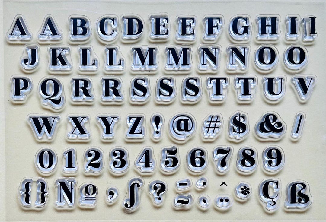 Alphabet Letters Uppercase 1/4 Inch Clear Silicone Stamps DIY Embossing ...