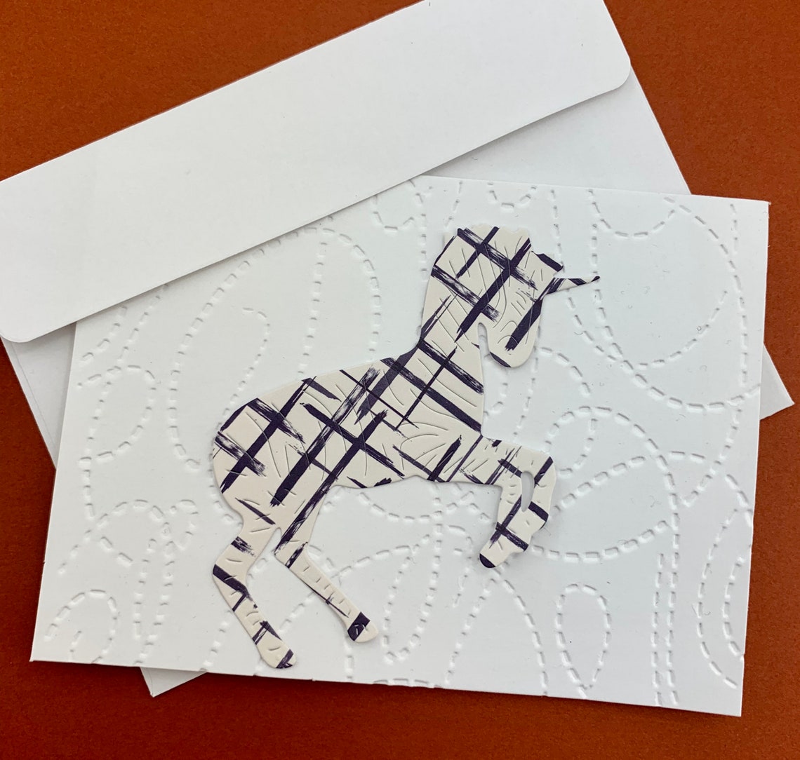 DIY Girl with Unicorn Paper Doll Card Kit Heavy CardStock | Etsy