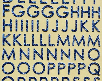 Blue Glitter Letters Stickers - Etsy