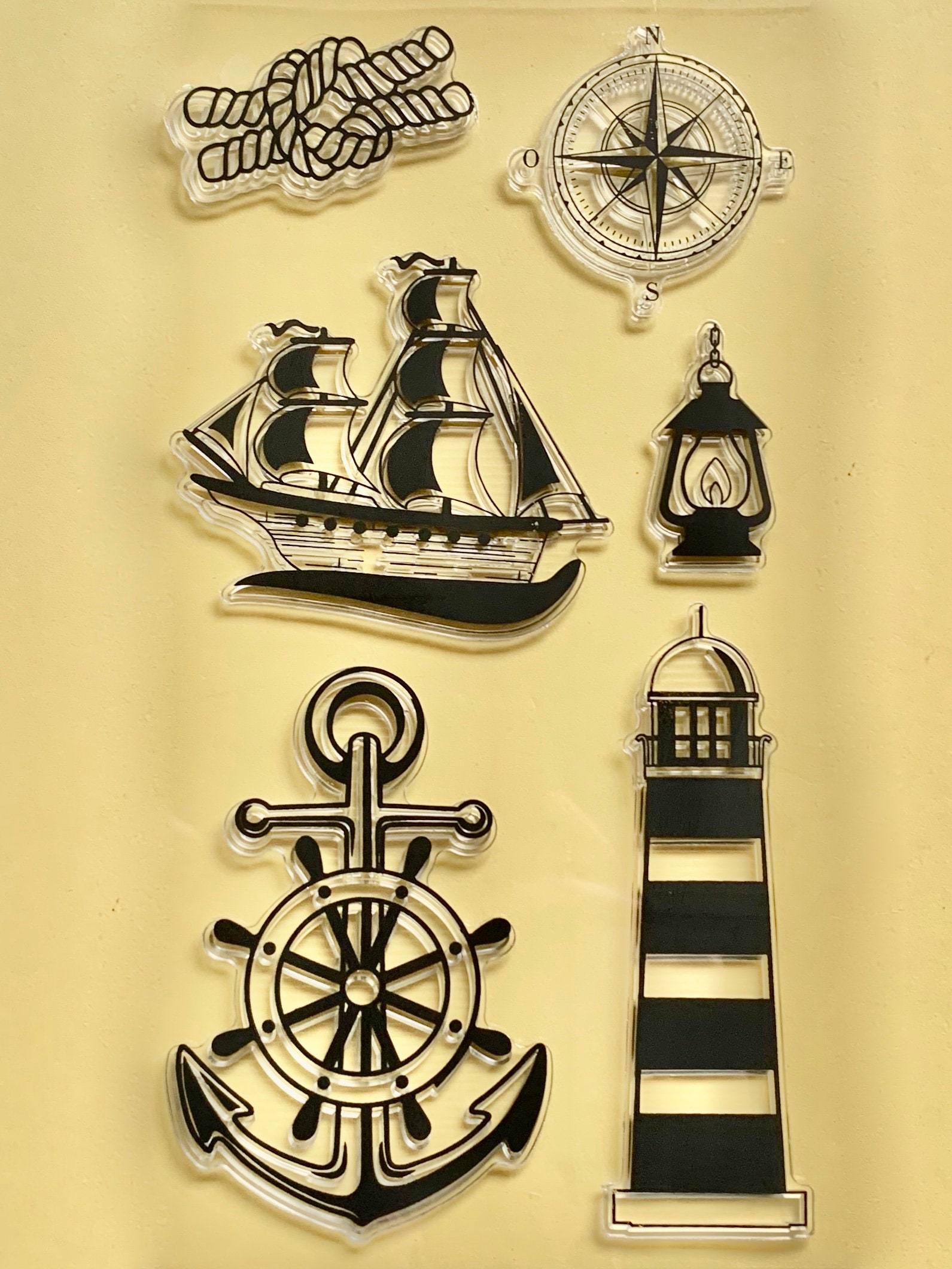 Sea Ship Anchor Nautical Light House Stamp Set / Clear Stamp | Etsy