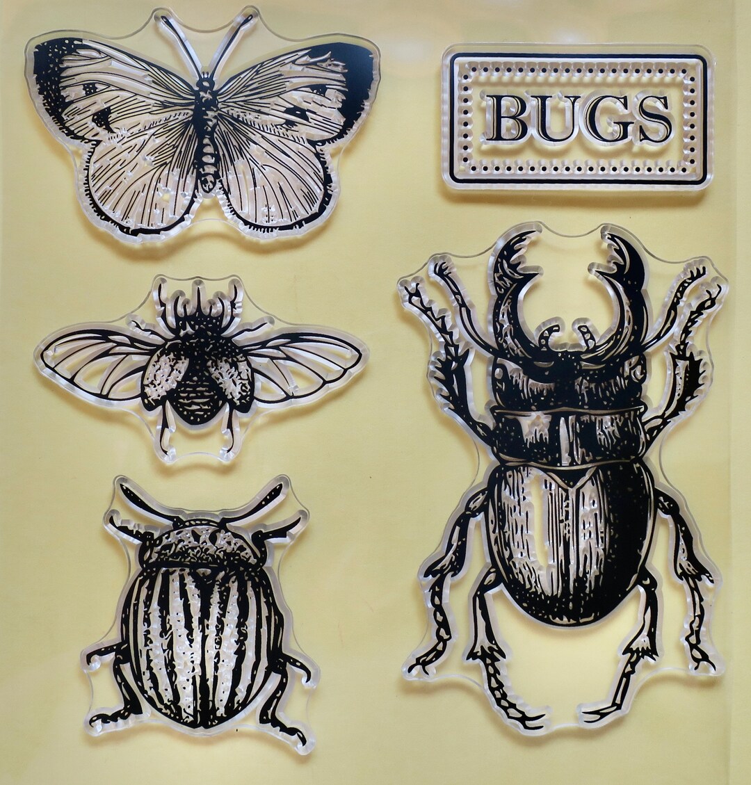 Large Bugs Clear Stamp Beetle - Butterfly - Bee - Planner, Journal ...