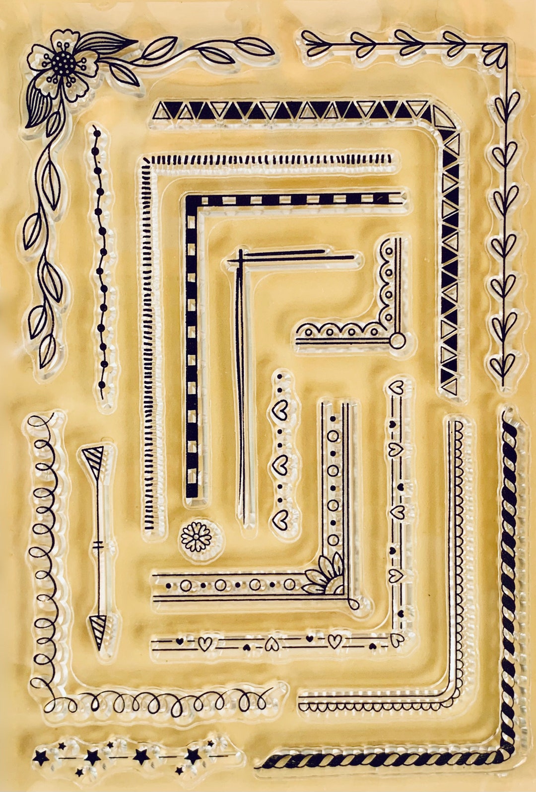 Borders Corners Ornate - Clear Silicone Stamps DIY Embossing Planner ...