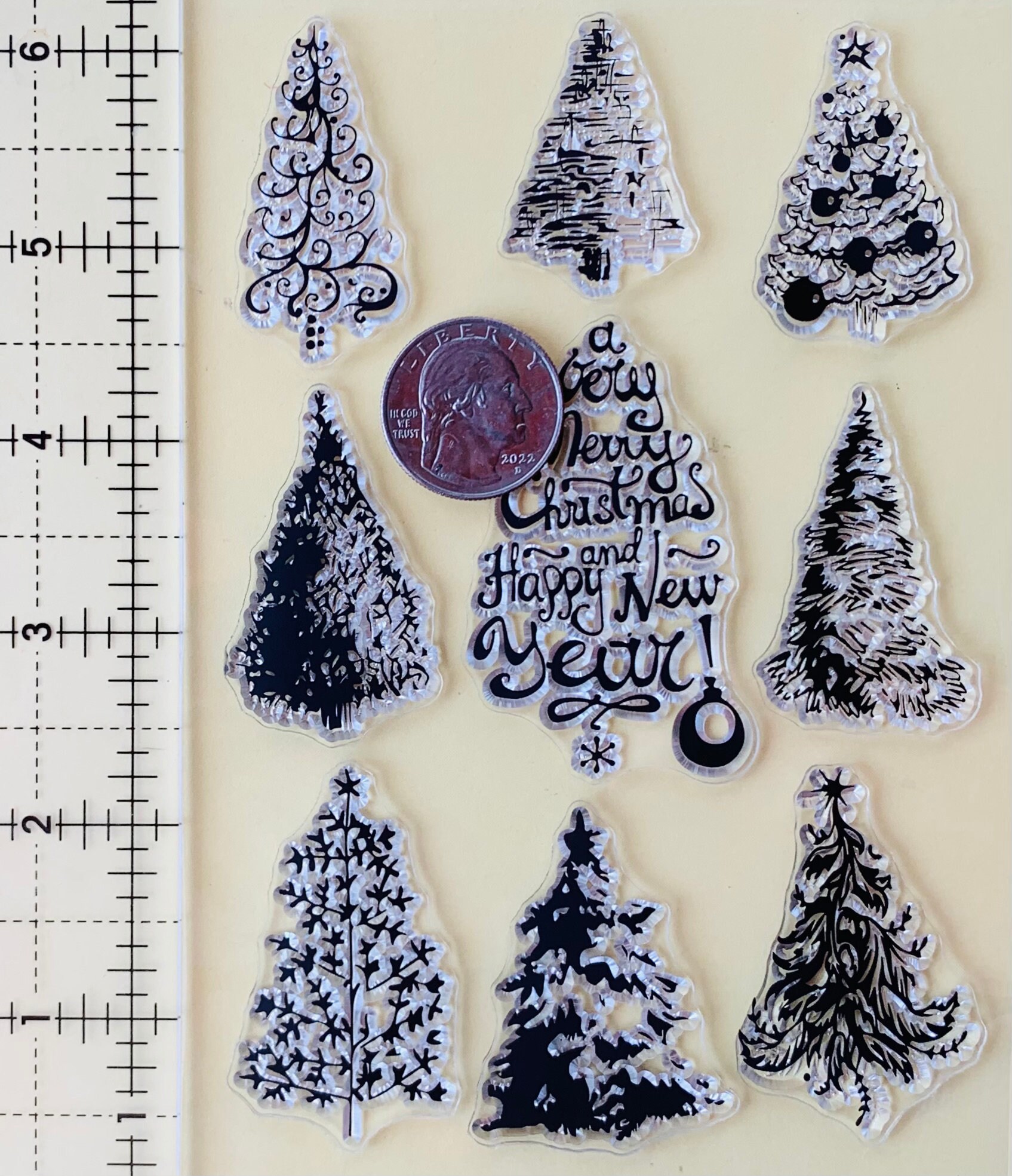 Christmas Tree Holiday New Year Stamp Ornaments Trees Stamp Silicone ...