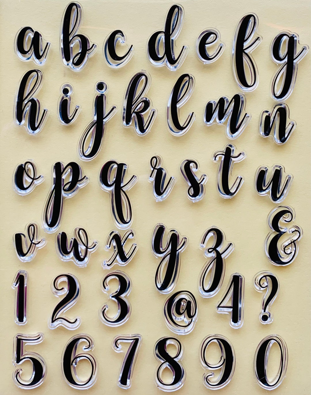 Cursive Lowercase Letter Number Alphabet Stamp Set / Type Letters ...