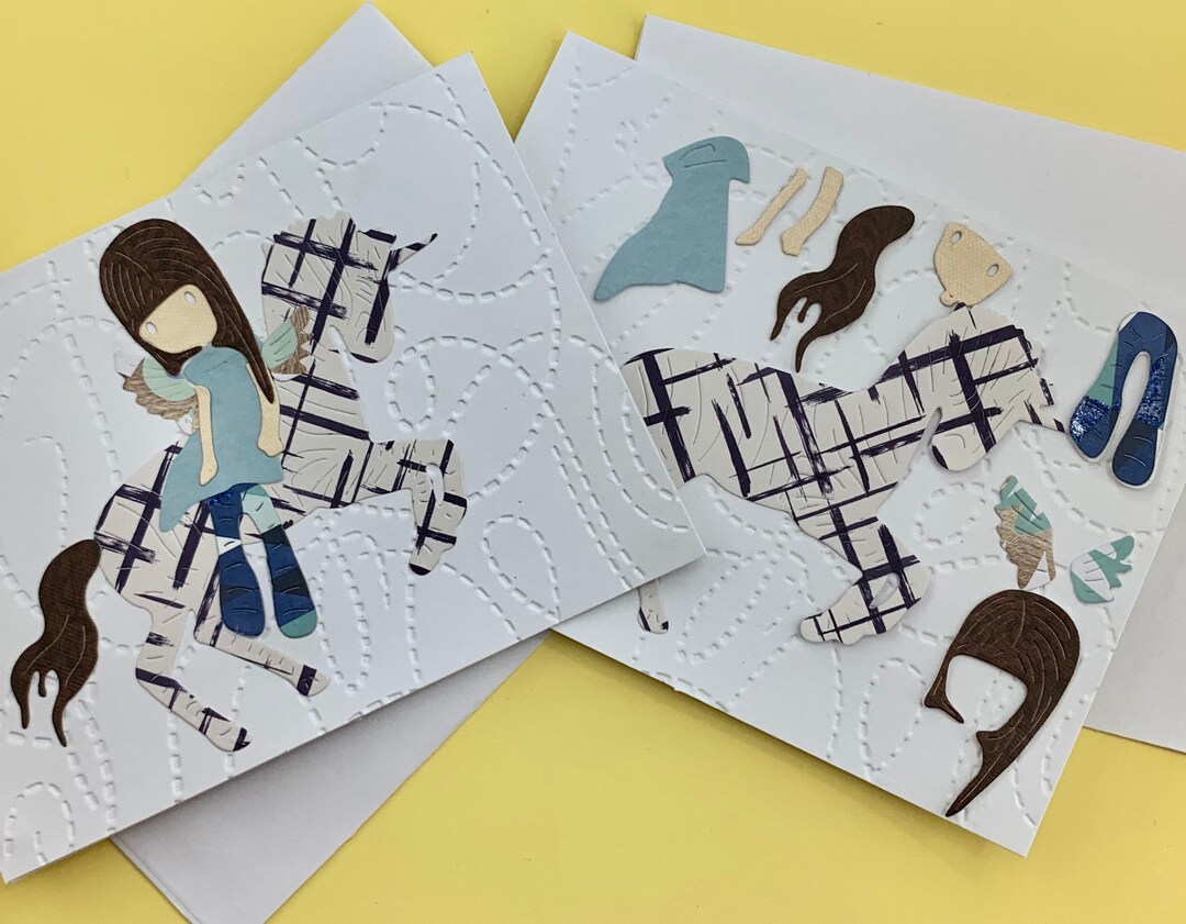 DIY Girl With Unicorn Paper Doll Card Kit, Heavy Cardstock, Easy ...