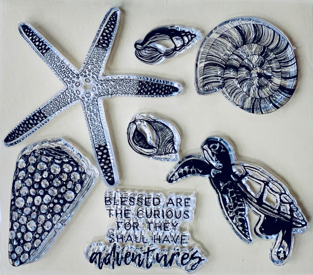Sea Turtle Star Fish Shell Sea Clear Silicone Stamps DIY Embossing ...