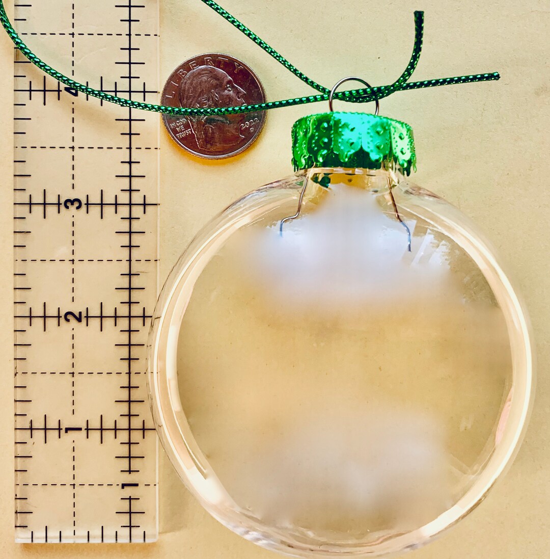 1 Large Empty Hard Plastic Round ORNAMENT for Filling String Ornament ...