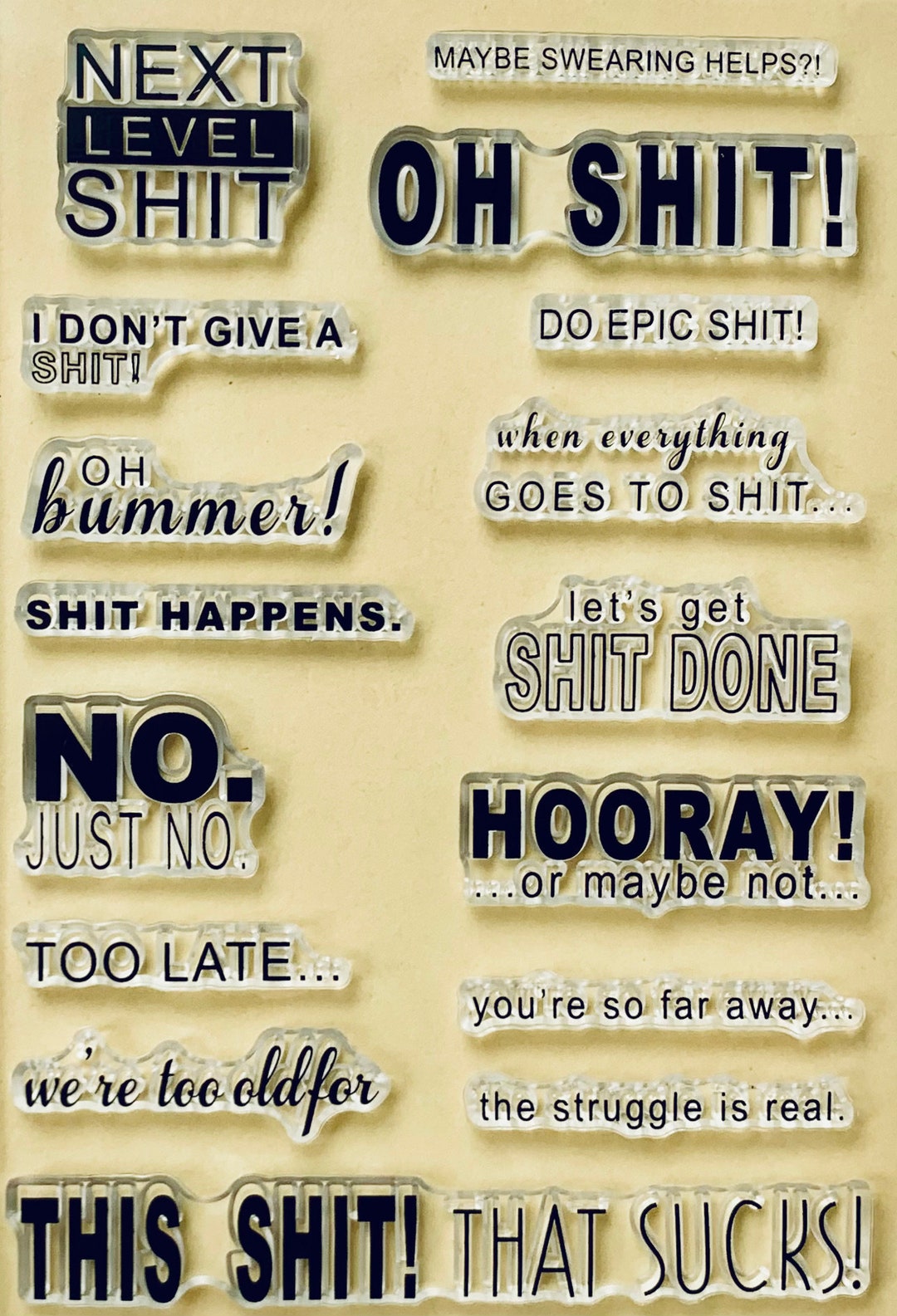 Swear Words OH Shit Next Level Shit Clear Silicone Stamps DIY - Etsy