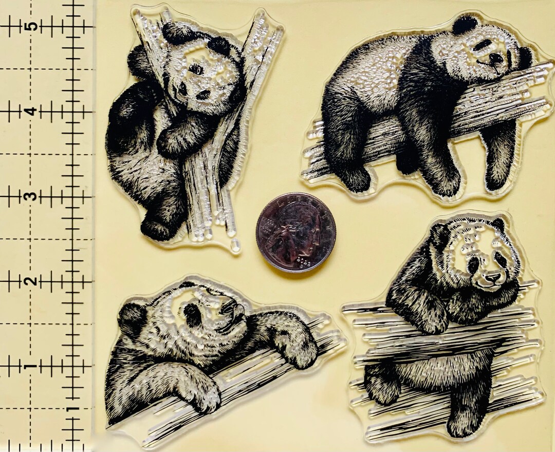 Panda Bamboo Sleeping Cute Silicone Stamps DIY Embossing Card Making ...