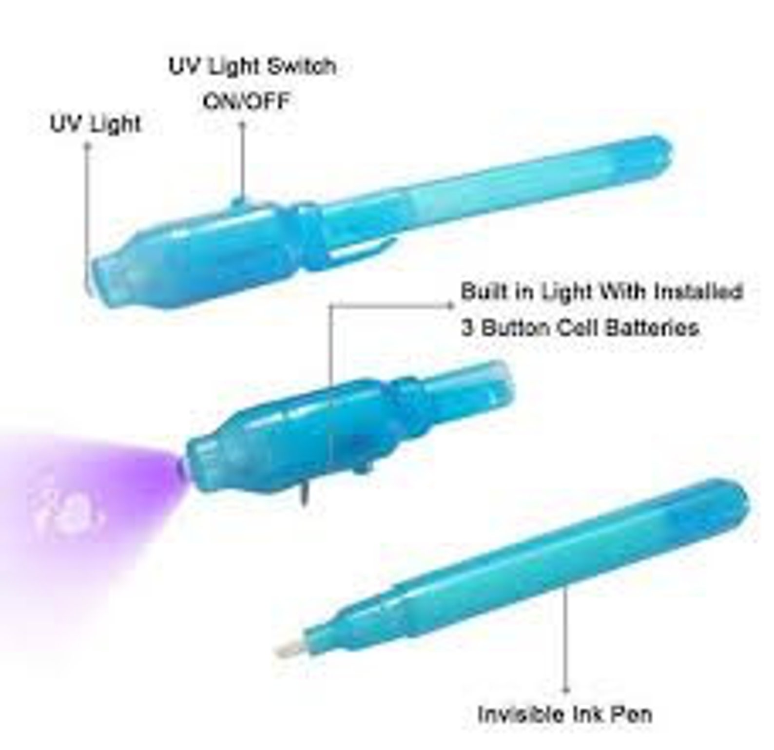 Magic UV Light Pen Invisible Ink Pen School Supplies Party Favor Kids ...