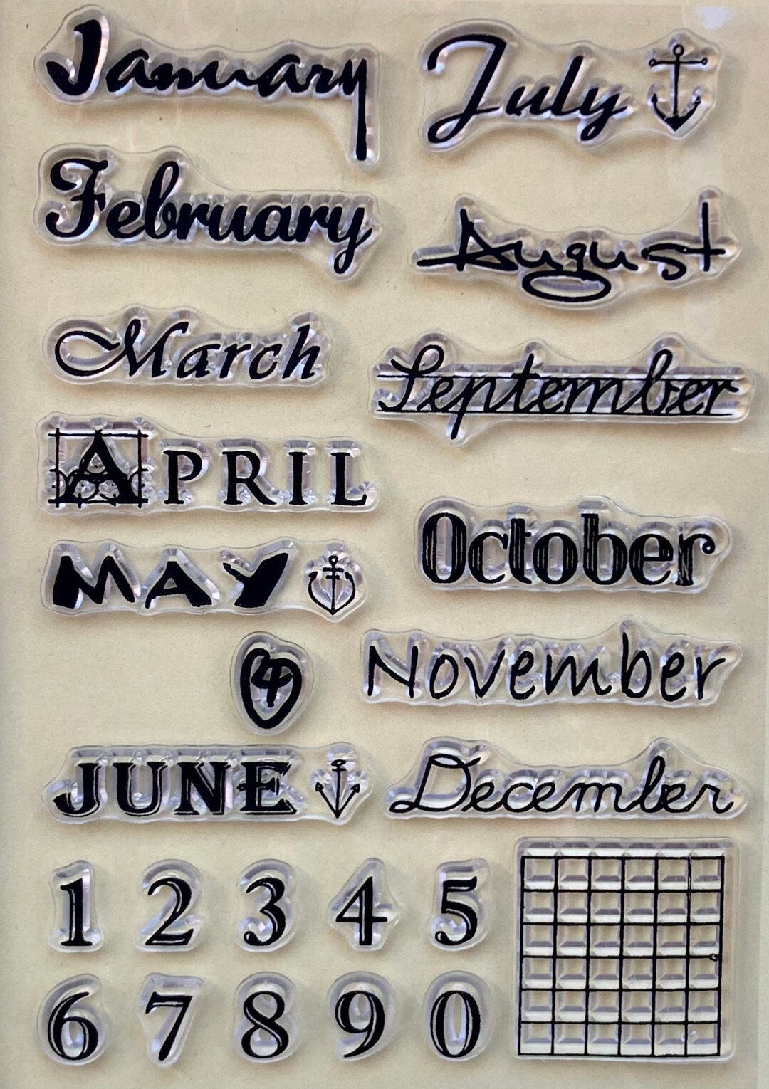Month Dates Calendar Stamp Set / Calendar / Planner / Clear Stamp ...