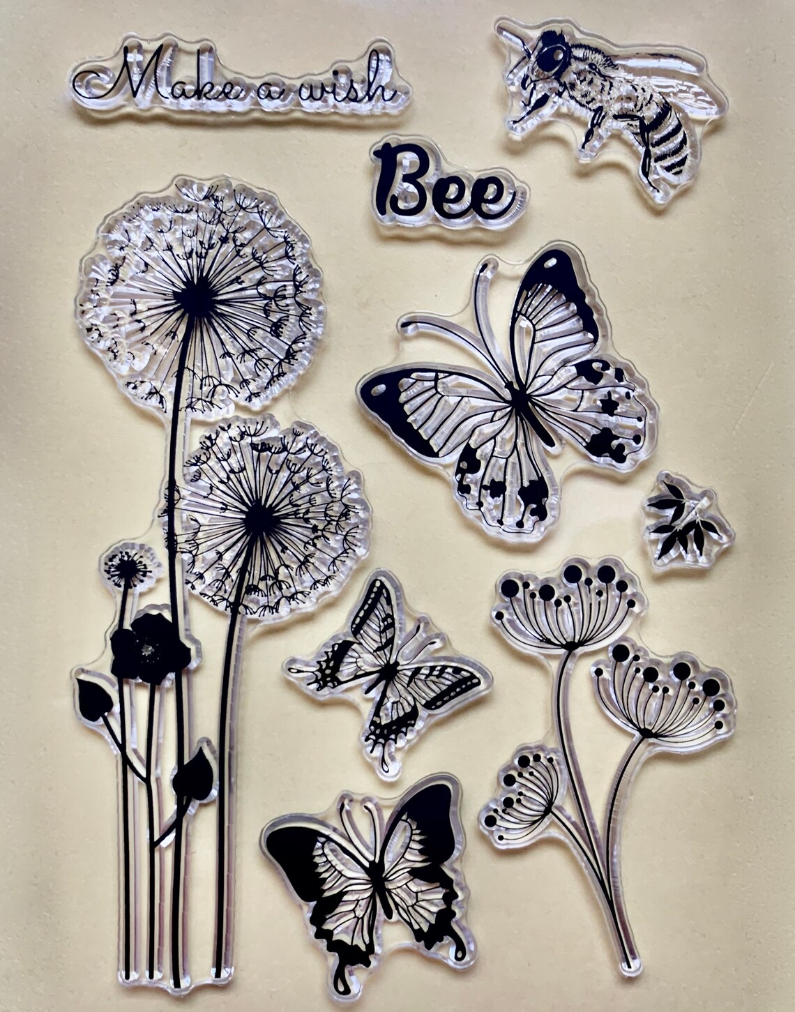 Butterfly Dandy Lion Clear Stamp / Silicone Stamp DIY / Card - Etsy