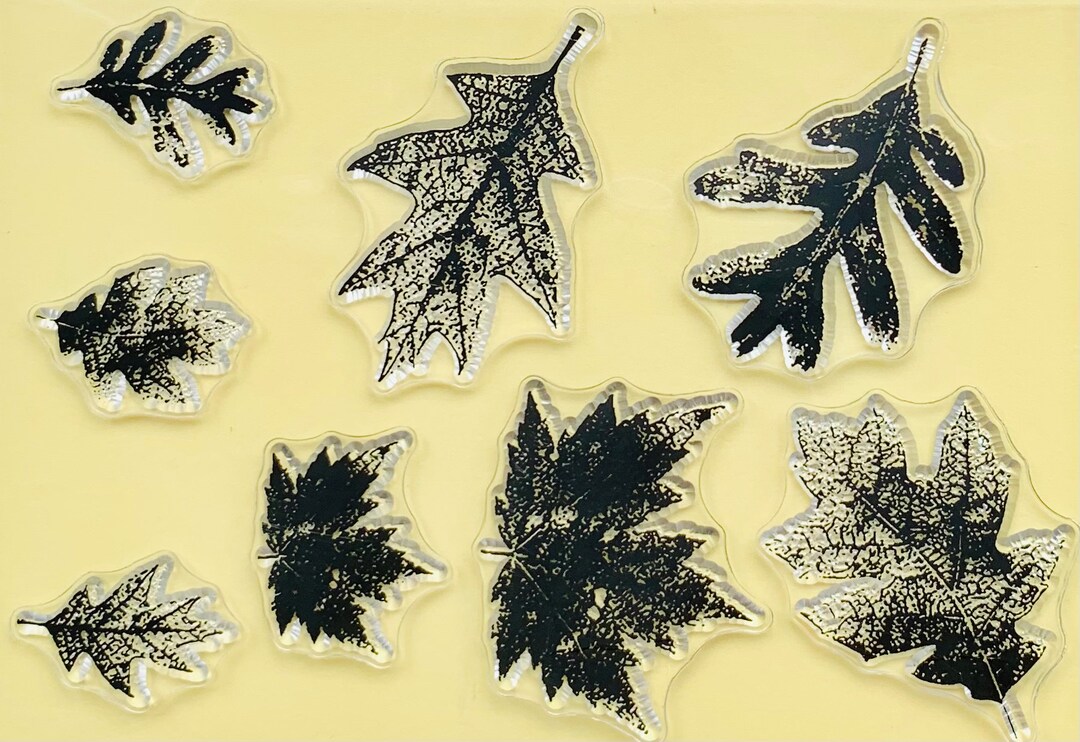 Leaf Maple Oak Fall Tree Leaves Clear Stamp Set - Planner, Journal ...
