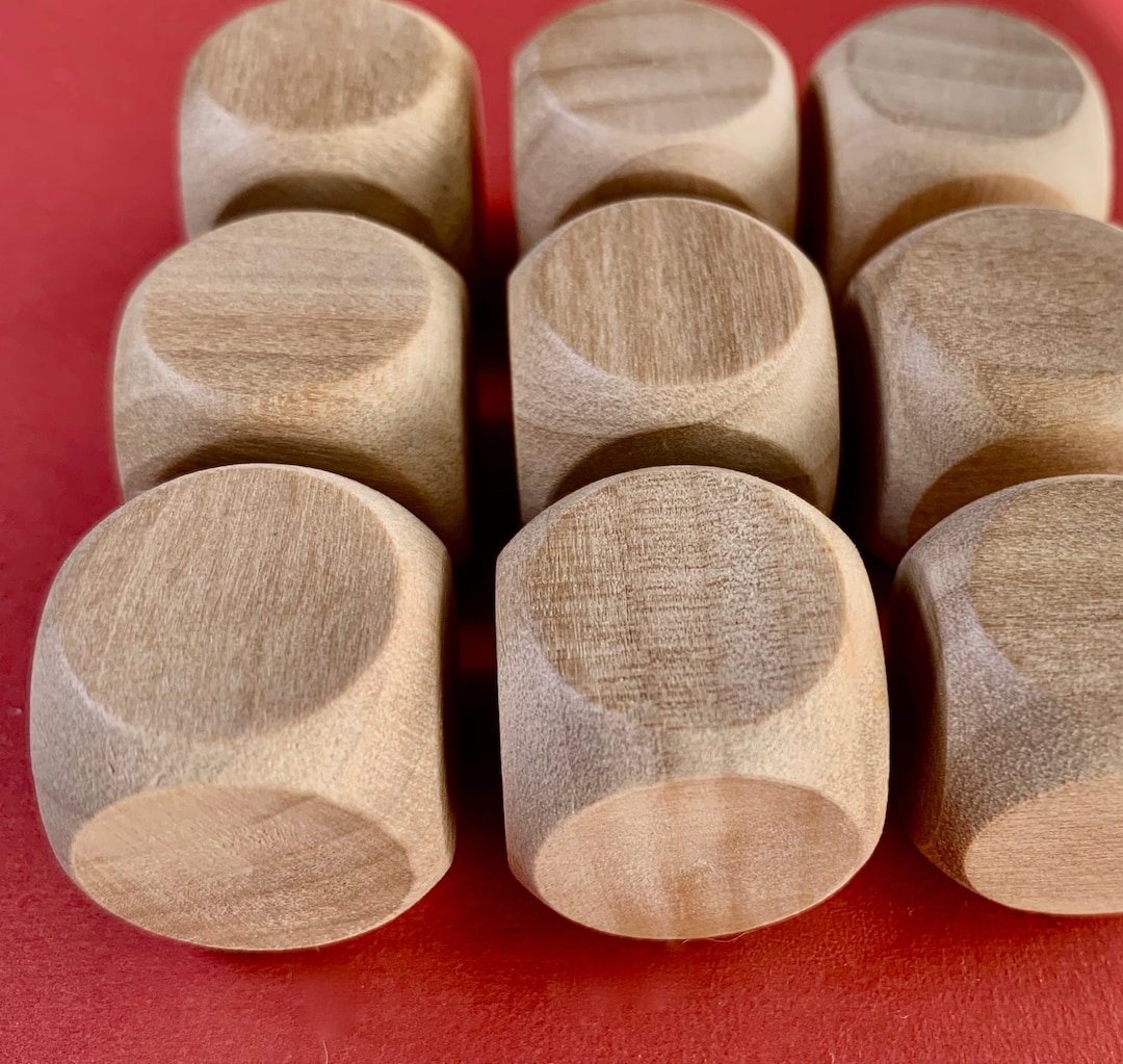 5pcs Blank Wood Dice Kid Child Game Making DIY Toys Family Party Games ...