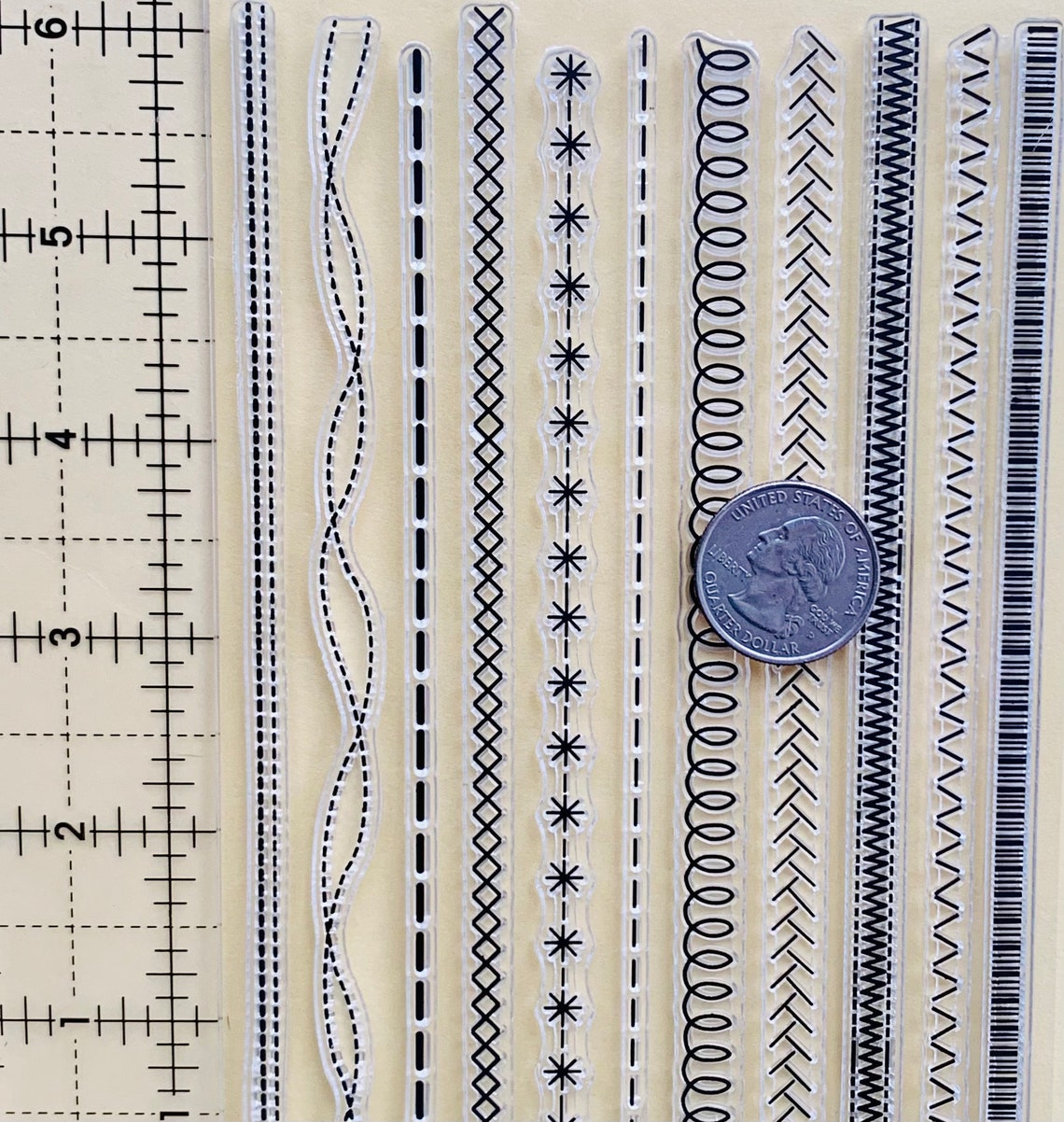 Sewing Stitch Stitching Border Thread Clear Silicone Stamps | Etsy