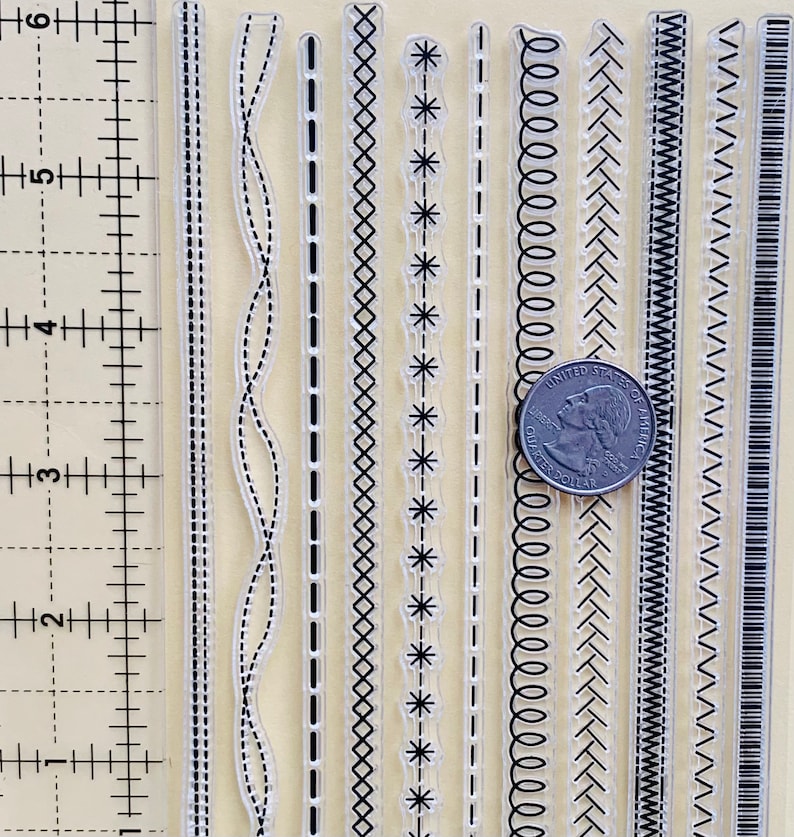 Sewing Stitch Stitching Border Thread Clear Silicone Stamps - Etsy