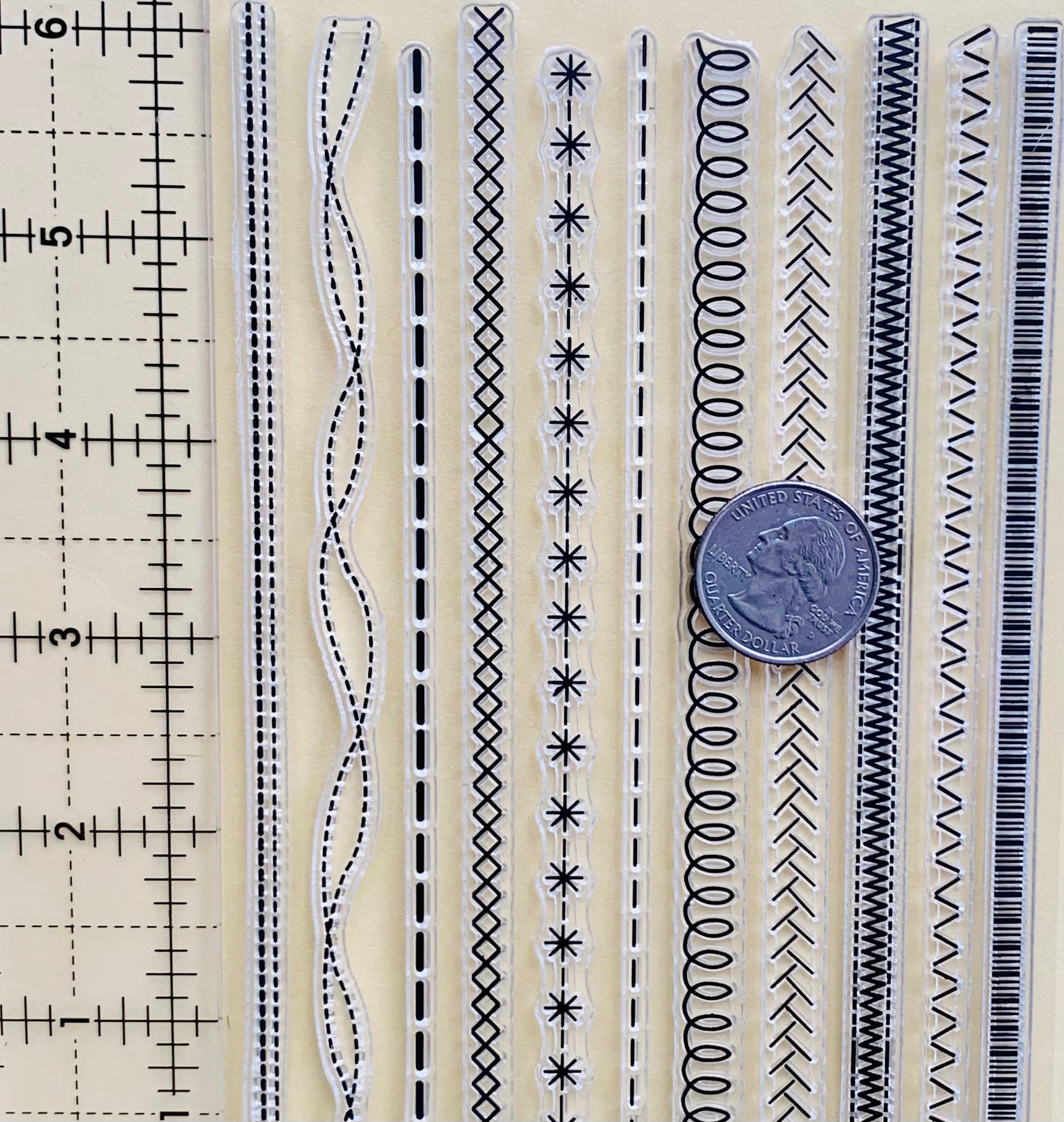 Sewing Stitch Neat Stitching Border Thread - Clear Silicone Stamps DIY ...