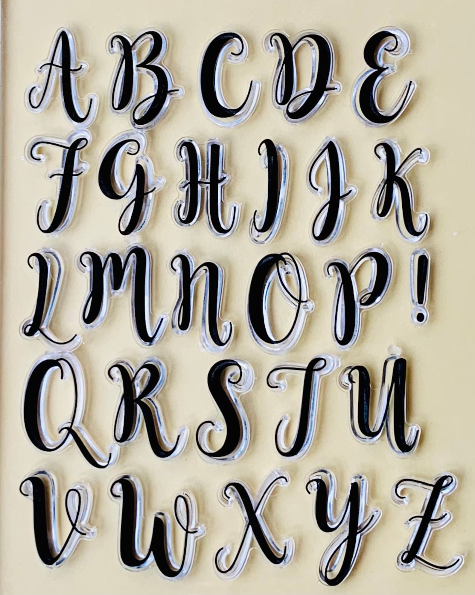Alphabet Cursive Letters Clear Silicone Stamps DIY Embossing Planner ...