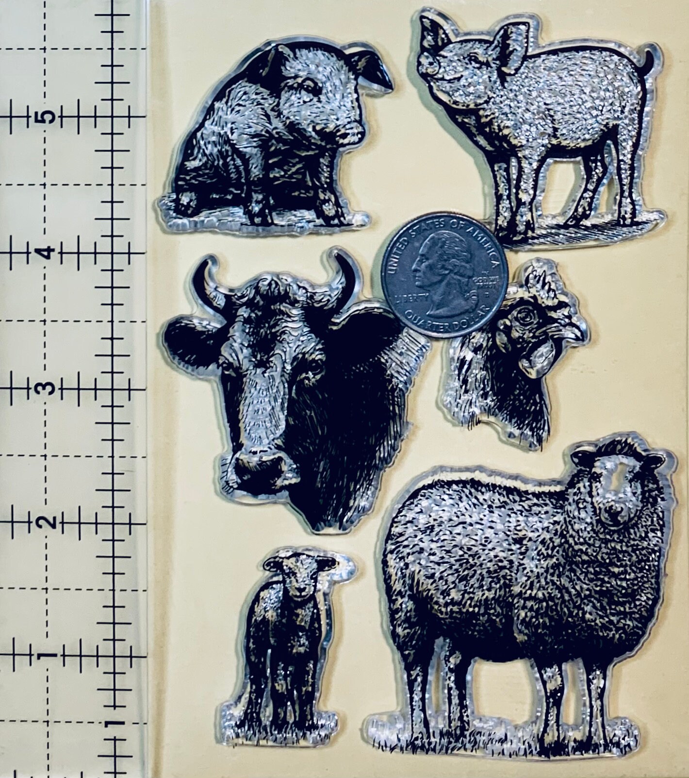 Farm Animal Pig Goat Cow Sheep Clear Silicone Stamps DIY - Etsy