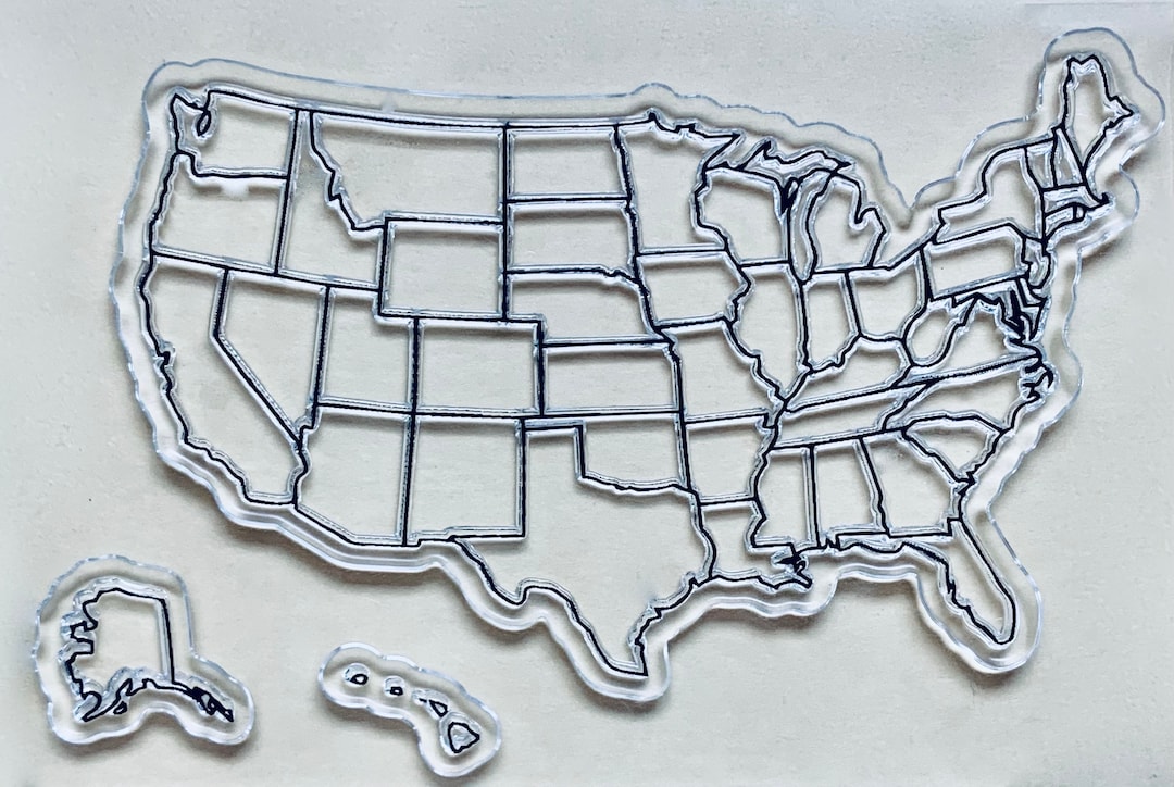 USA American Map Clear STAMP Planner, Learning Tool, Journal, Craft ...