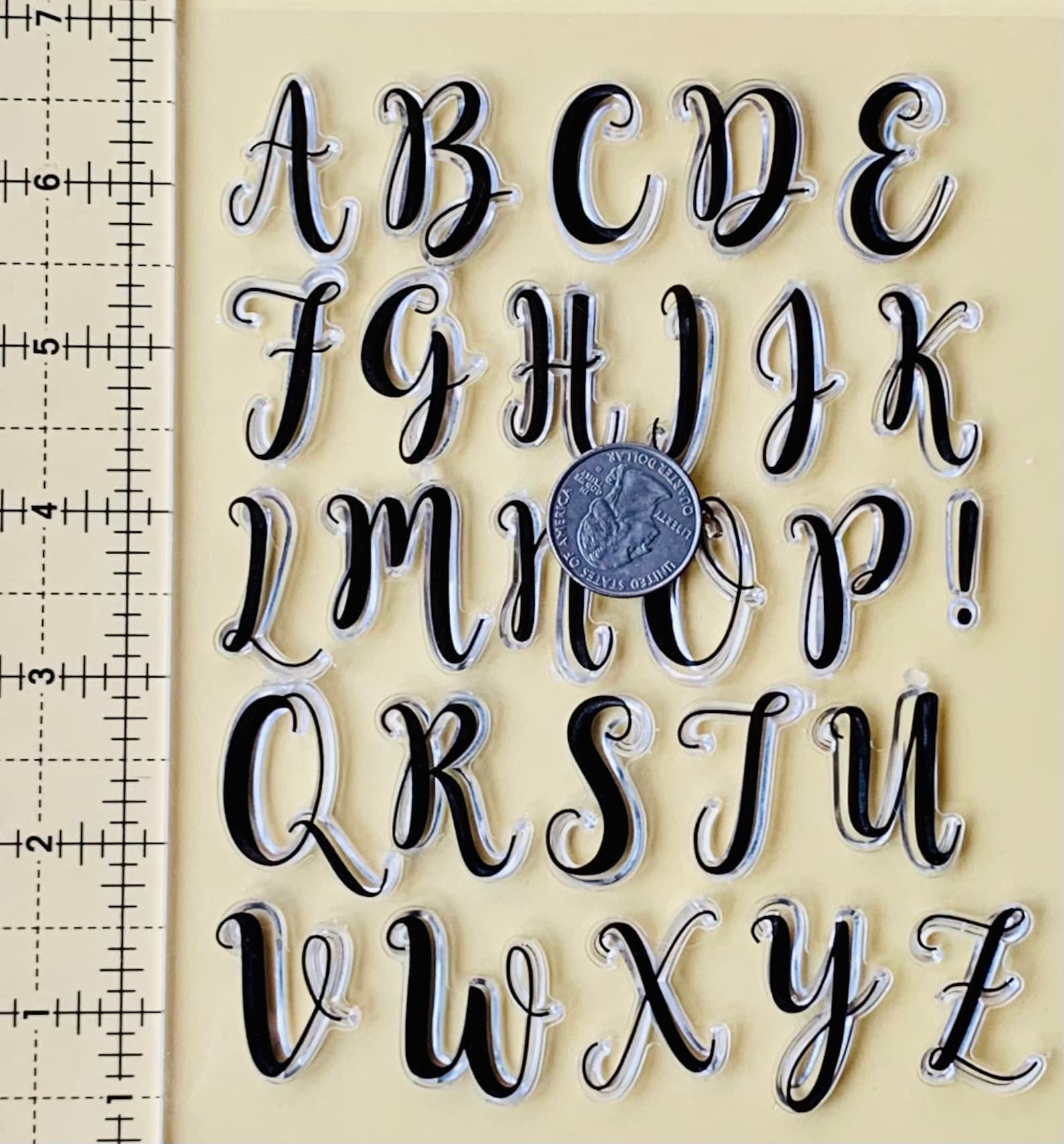 Alphabet Cursive Letters Clear Silicone Stamps DIY Embossing Planner ...