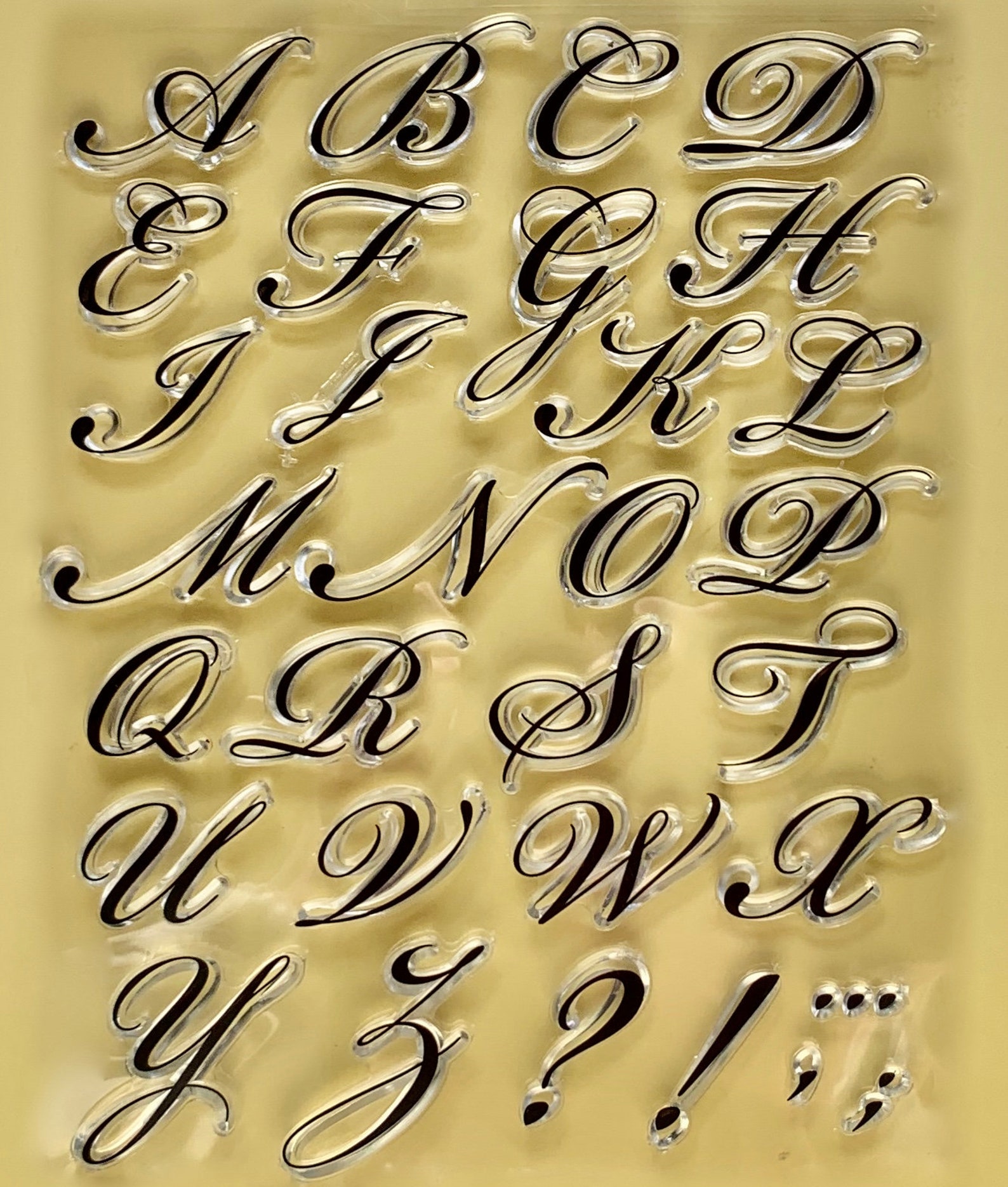 Alphabet Cursive Letters Clear Silicone Stamps DIY Embossing Planner ...