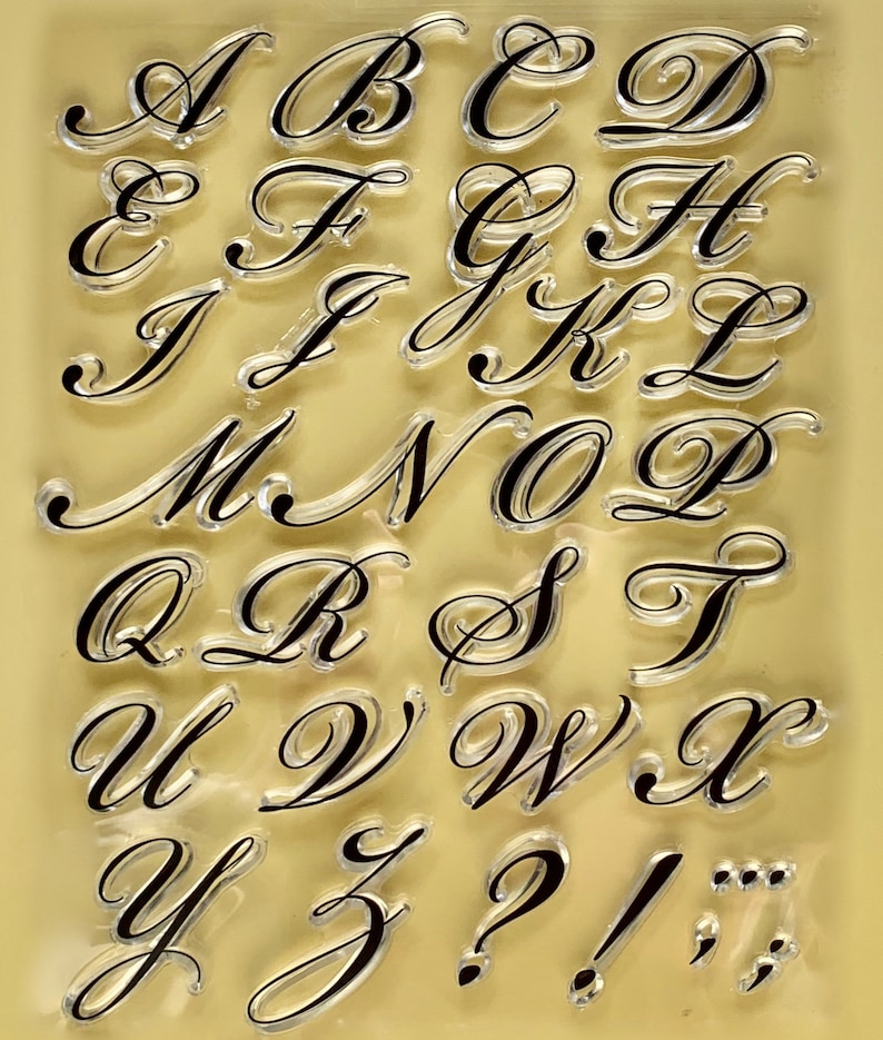 Alphabet Cursive Letters Clear Silicone Stamps DIY Embossing Planner ...