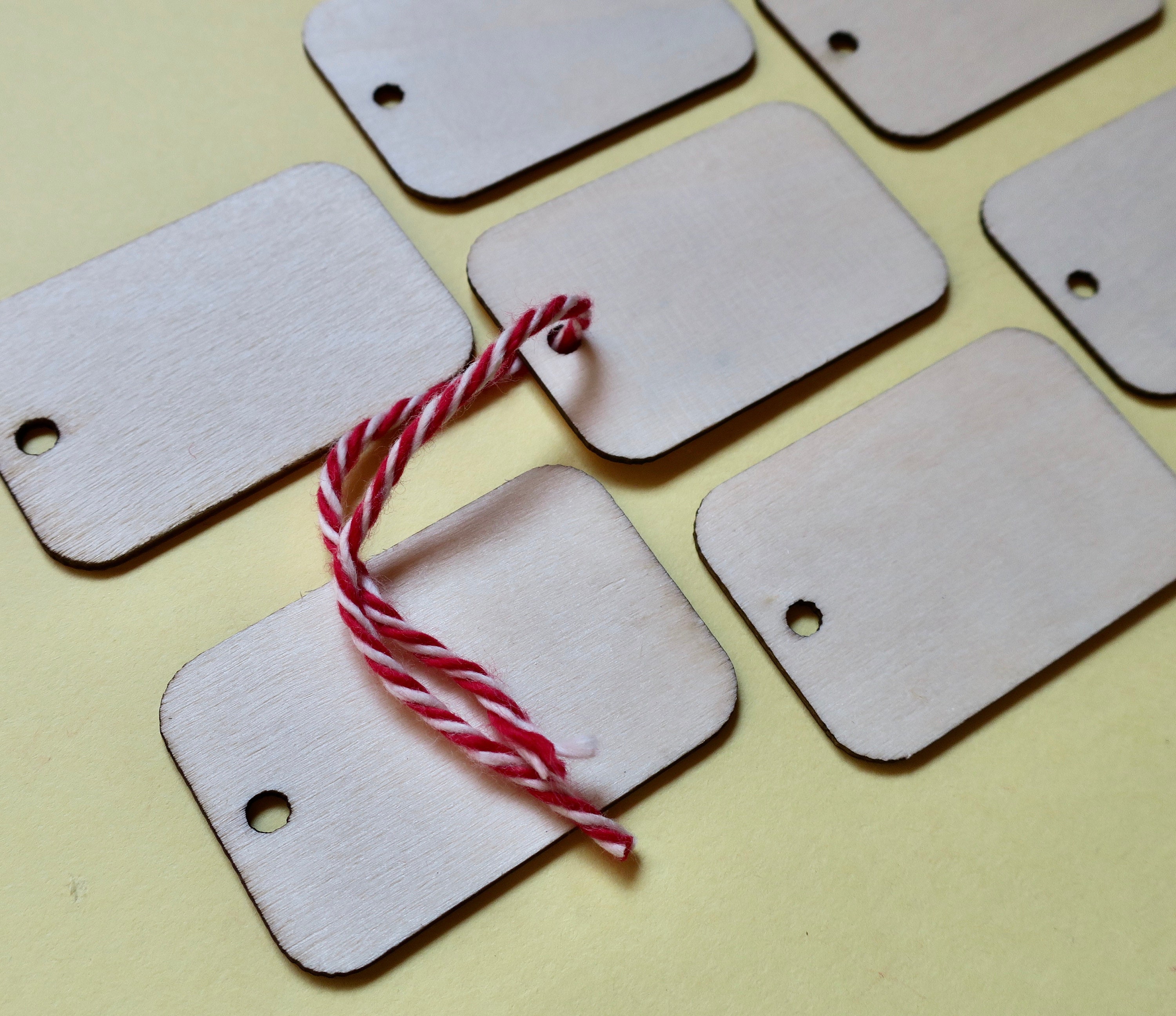 6 Blank Wood Tags with String Unfinished Wooden Craft tags | Etsy