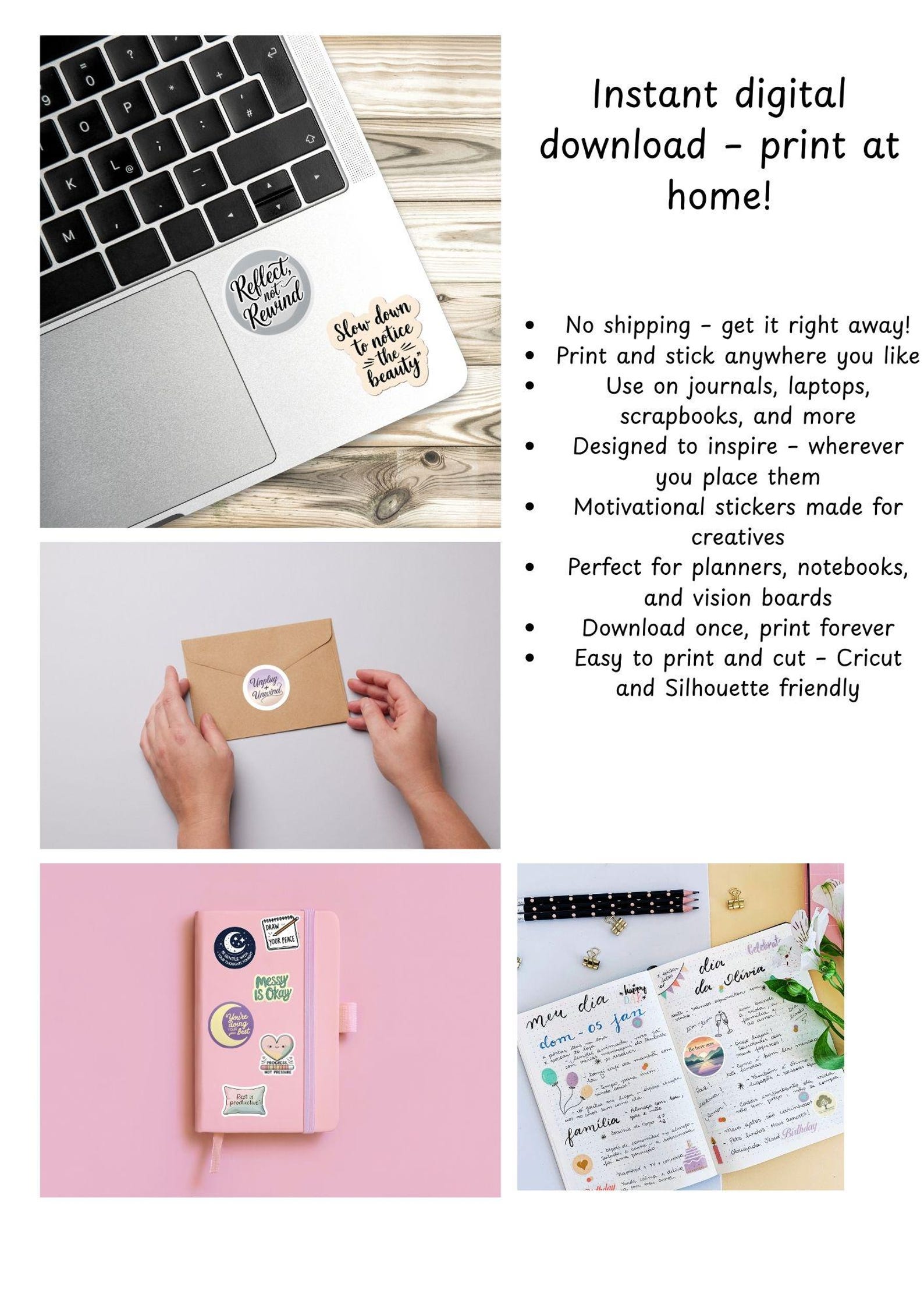 Mindfulness Sticker Pack: Calm Quotes, Affirmations (digital Download ...