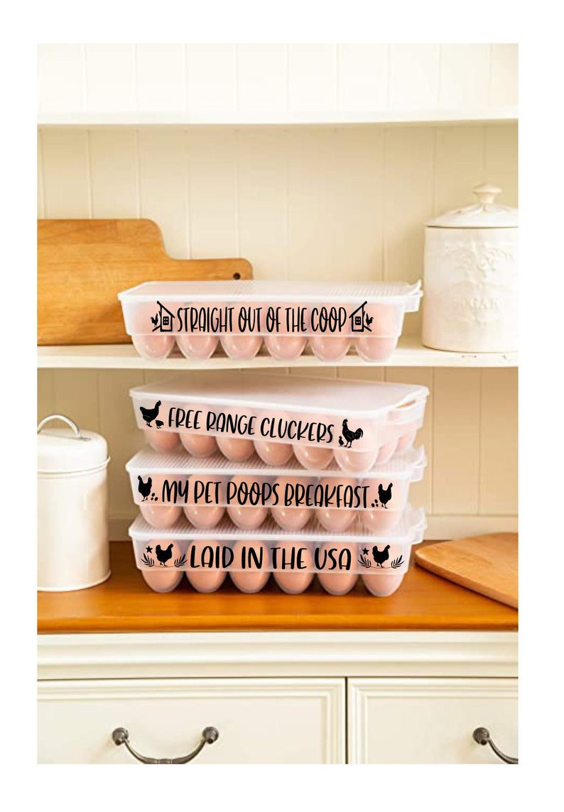Egg Carton Decal Stickers Reusable Egg Holder Labels Farm - Etsy