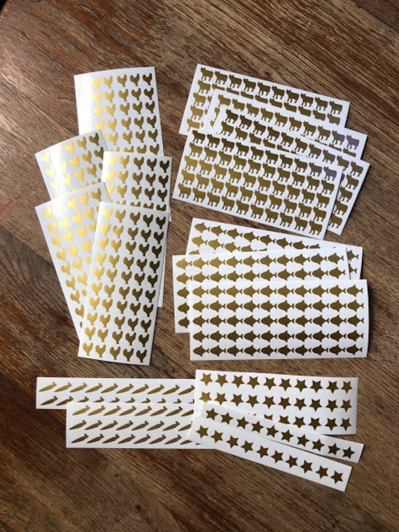 Gold Wedding Menu Meal Choices Decals Place Card Icons Meal - Etsy