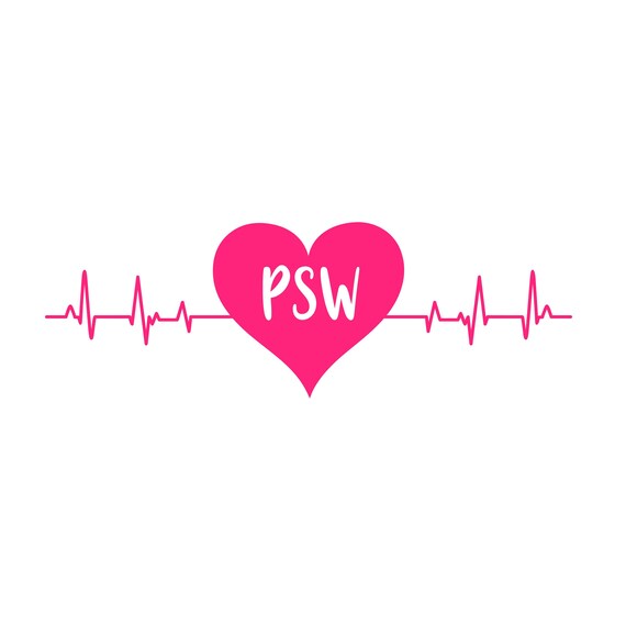 PSW Ekg Heartbeat Vinyl Decal Sticker Personal Support Worker | Etsy