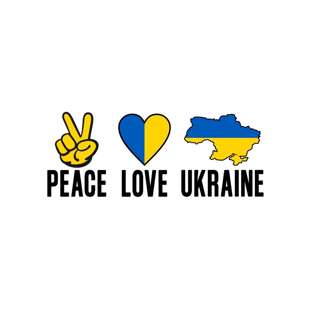 Peace Love Ukraine Decal Sticker, Awareness Decal, Support Ukraine, Car ...
