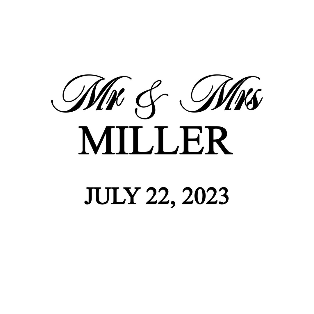 Mr And Mrs Personalized Cards Box Decal Custom Wedding Sticker Personalized Wedding Decor