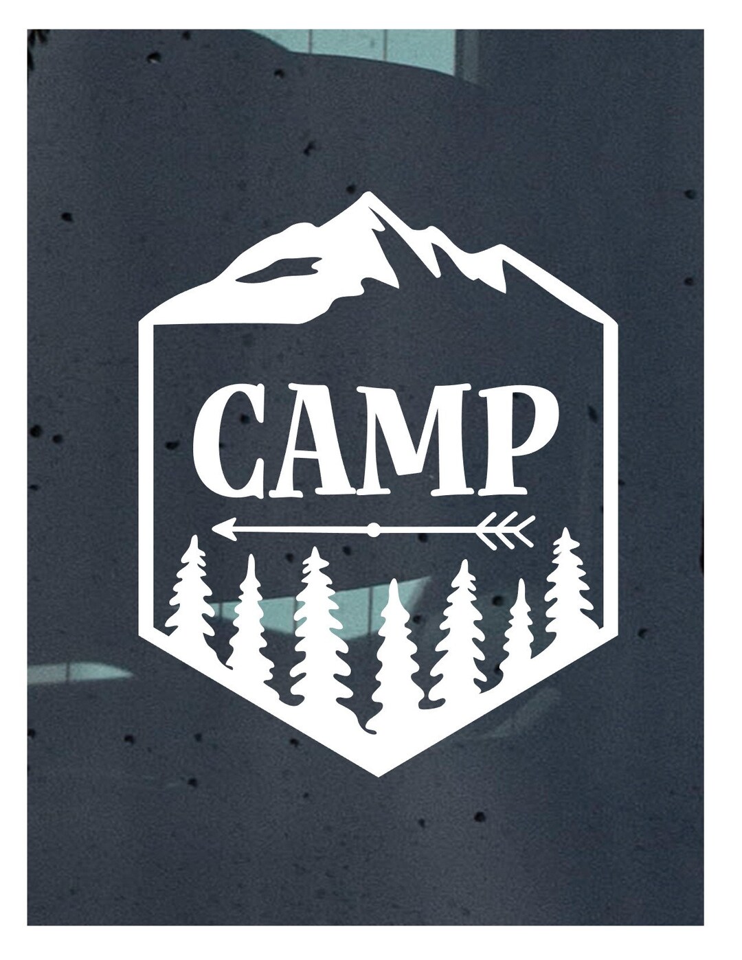 Camp Icon Shape Camp Vinyl Decal Sticker, Camping, Hiking, Fishing ...