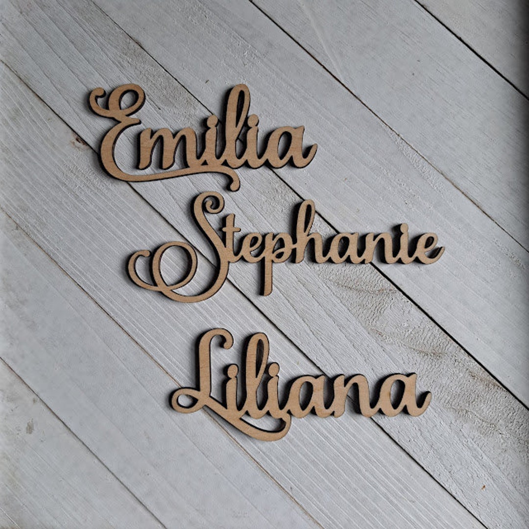 Laser Cut Wooden Names, Customized Wood Place Cards, Wedding Names ...