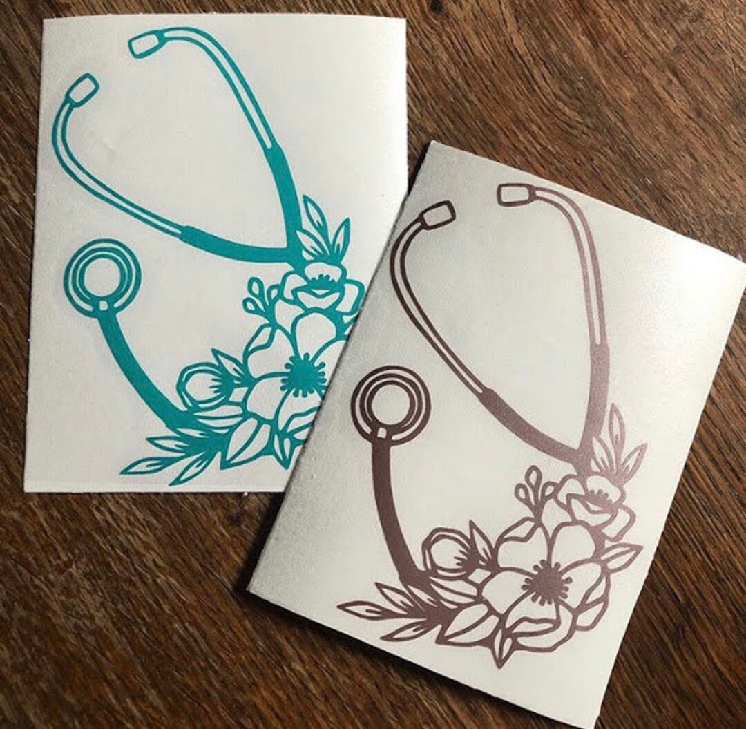 Floral Stethoscope Decal, Nurses Week, Psw, Cna, Nurse Gift, Nurse ...