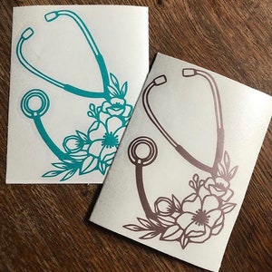 Floral Stethoscope Decal, Nurses Week, Psw, Cna, Nurse Gift, Nurse ...