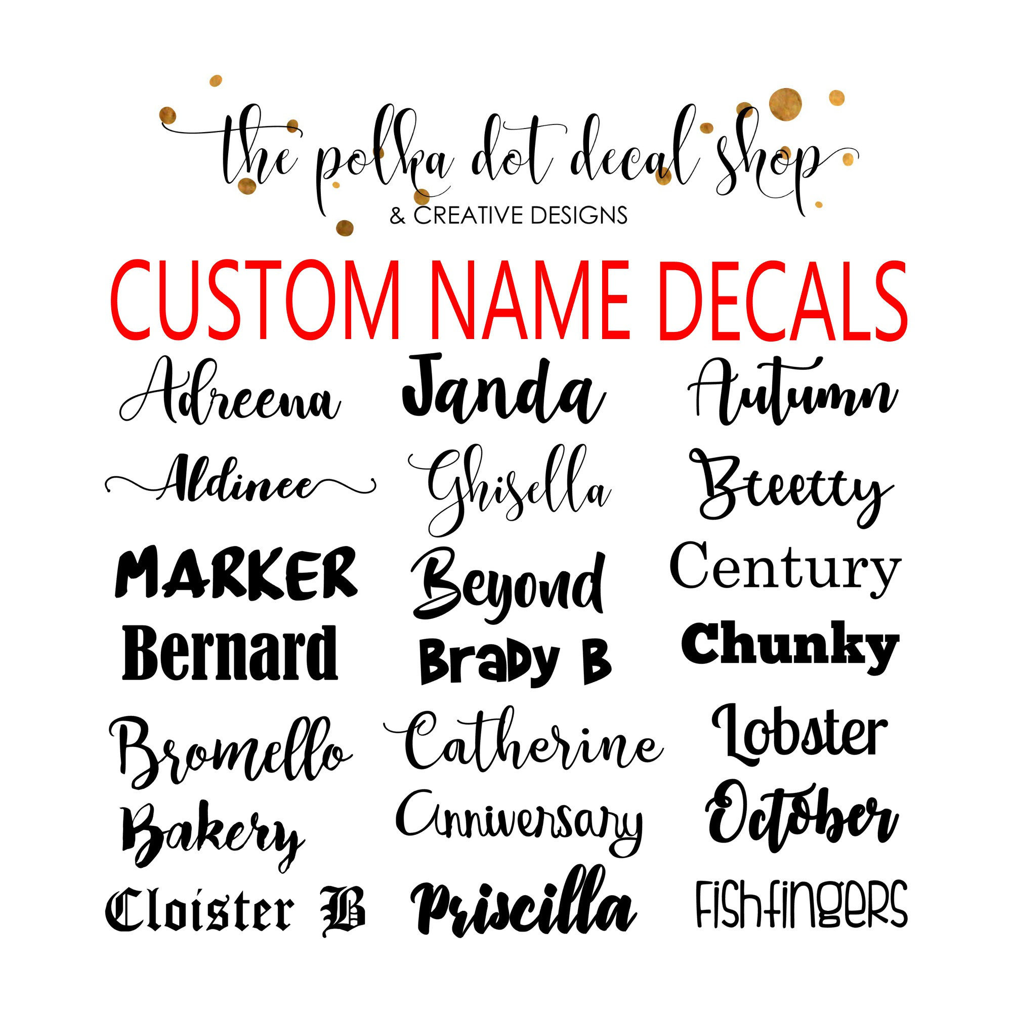 Name Decal Custom Name Personalized Name Decal Calligraphy - Etsy