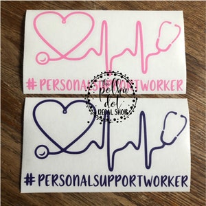 PSW personalsupportworker Decal, Personal Support Worker Sticker ...