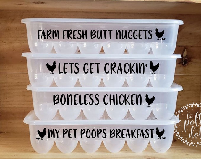 Egg Carton Decal Stickers Reusable Egg Holder Labels Farm - Etsy