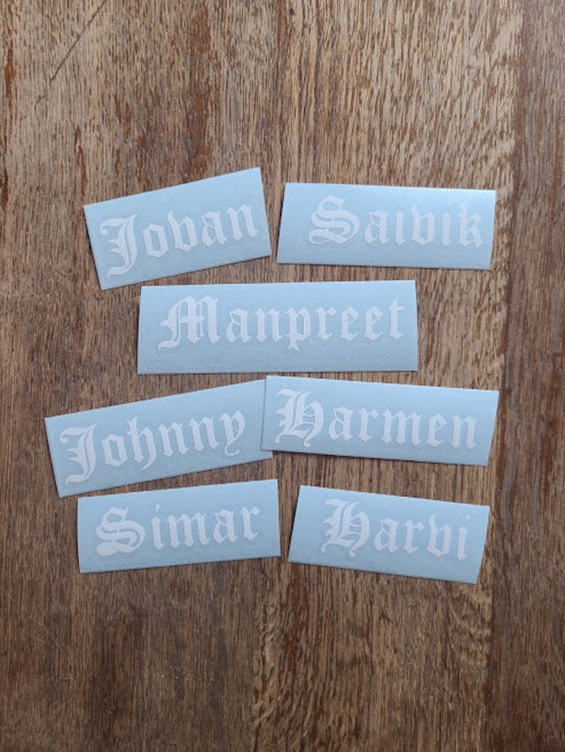 Gothic Font Custom Name Decal, Personalized Stickers - Etsy